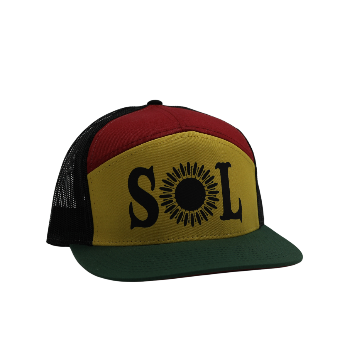 SOL Logo 7-Panel Rasta Hat | SOL Paddle Boards Apparel